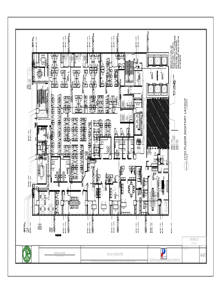 11th Floor Sanitary Layout | PDF | Hydraulic Engineering | Plumbing