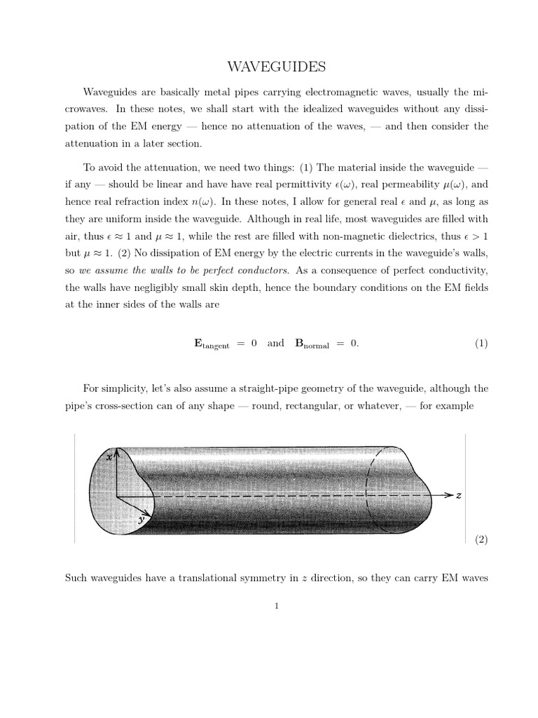 Understanding Waveguides and EM Waves | PDF | Waveguide | Physics