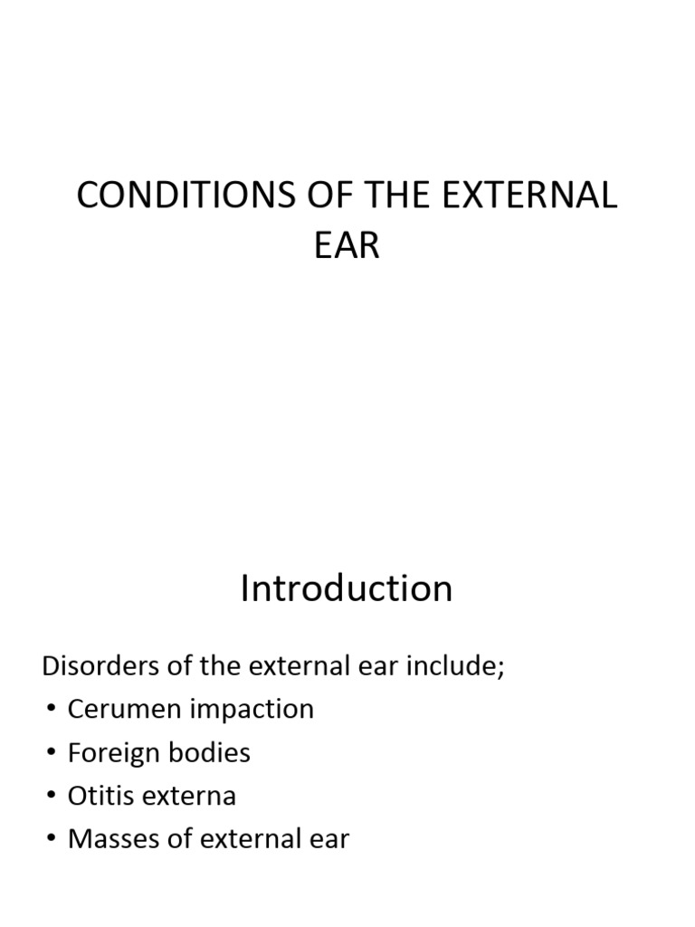Conditions of The External Ear | PDF | Ear | Hearing