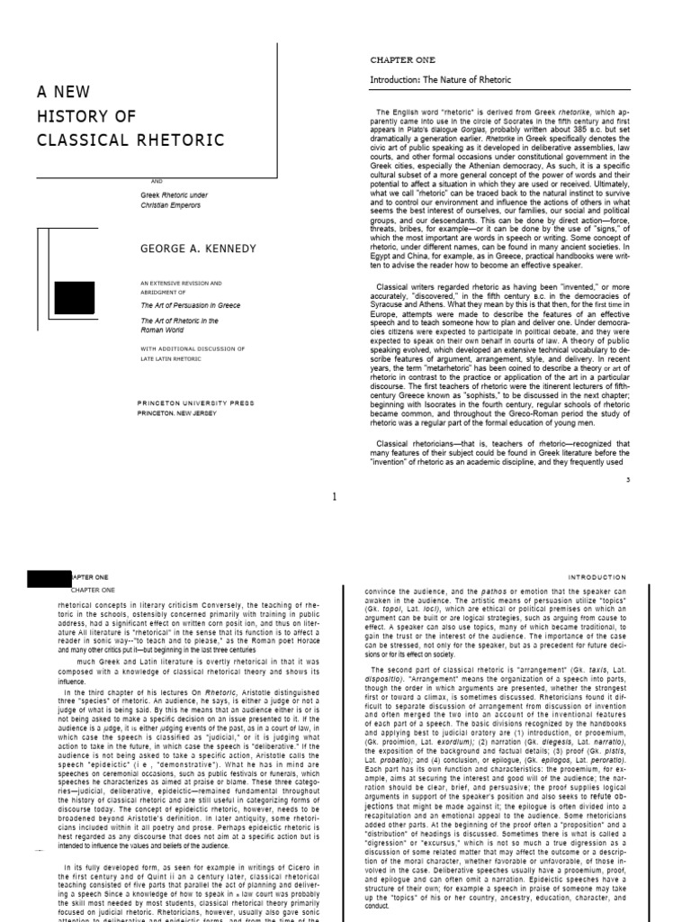 Lecture 12 Kennedy and Aristotle Readings | PDF | Rhetoric | Public ...