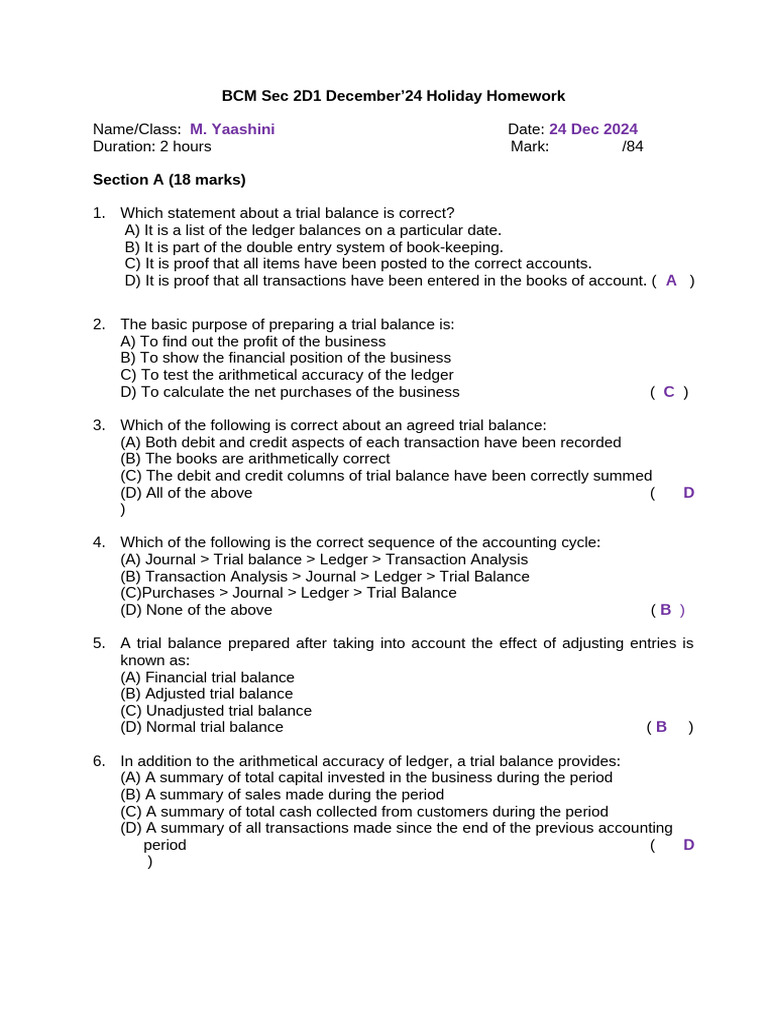 Accounting Homework Guide | PDF | Debits And Credits | Bookkeeping