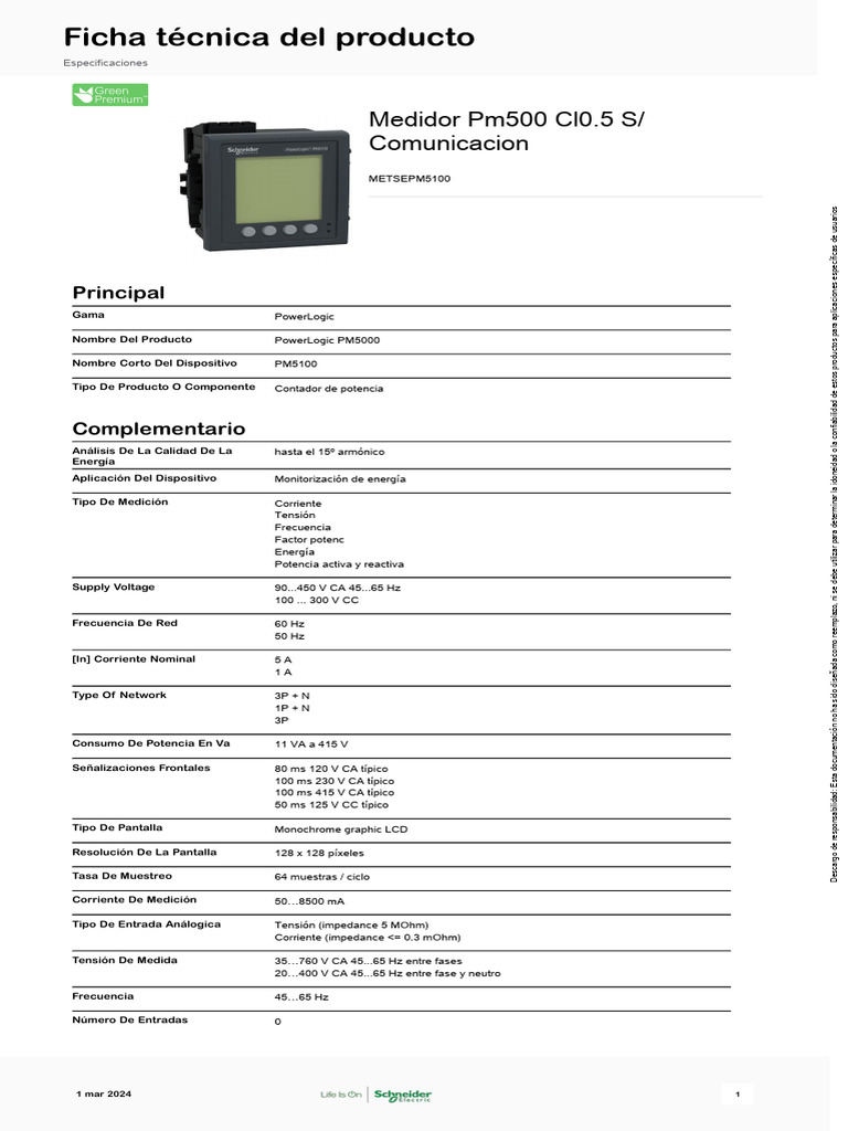 Schneider Electric - Powerlogic-PM5000 - METSEPM5100 | PDF | Ingeniería ...