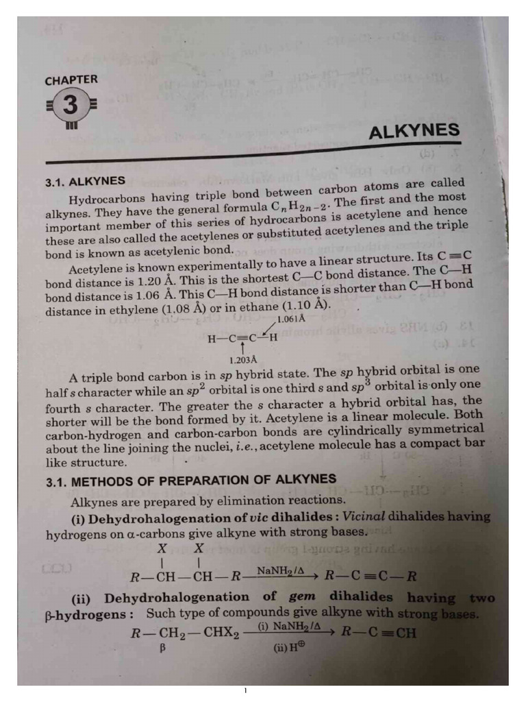 Chemistry of Alkynes (1) | PDF