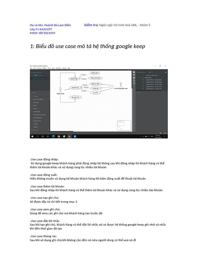 1: Biểu đồ use case mô tả hệ thống google keep | PDF