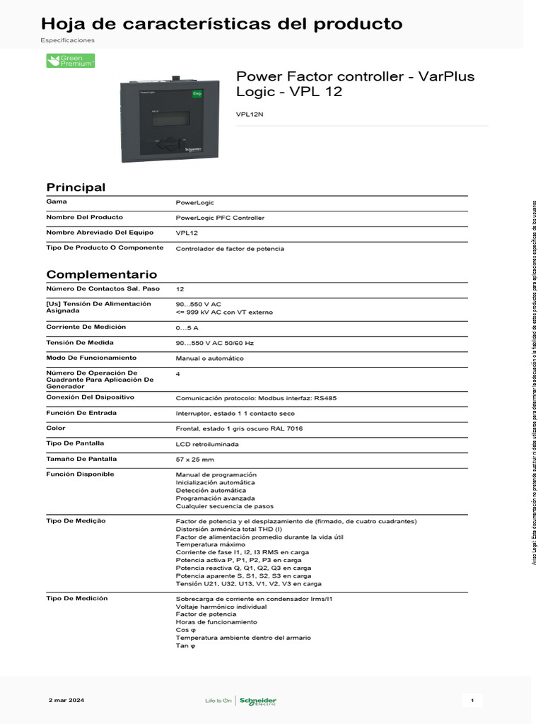 Schneider Electric - PowerLogic-PFC-Controller - VPL12N | PDF | Relé | Electromagnetismo