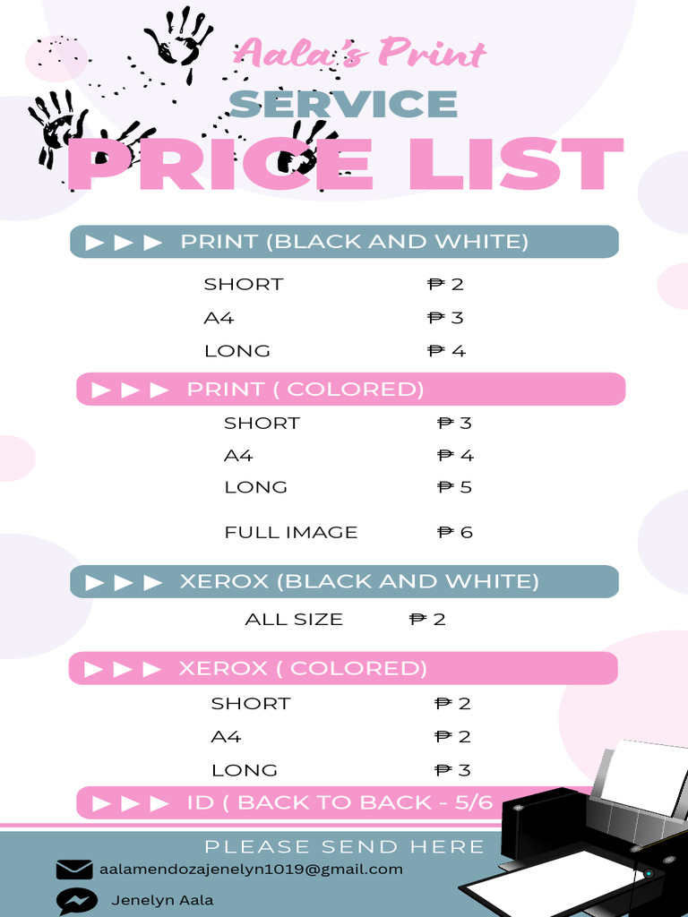 Pink Green Simple Laundry Service Price List | PDF