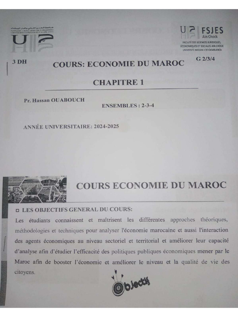 Chapitre 1 Économie de Maroc | PDF