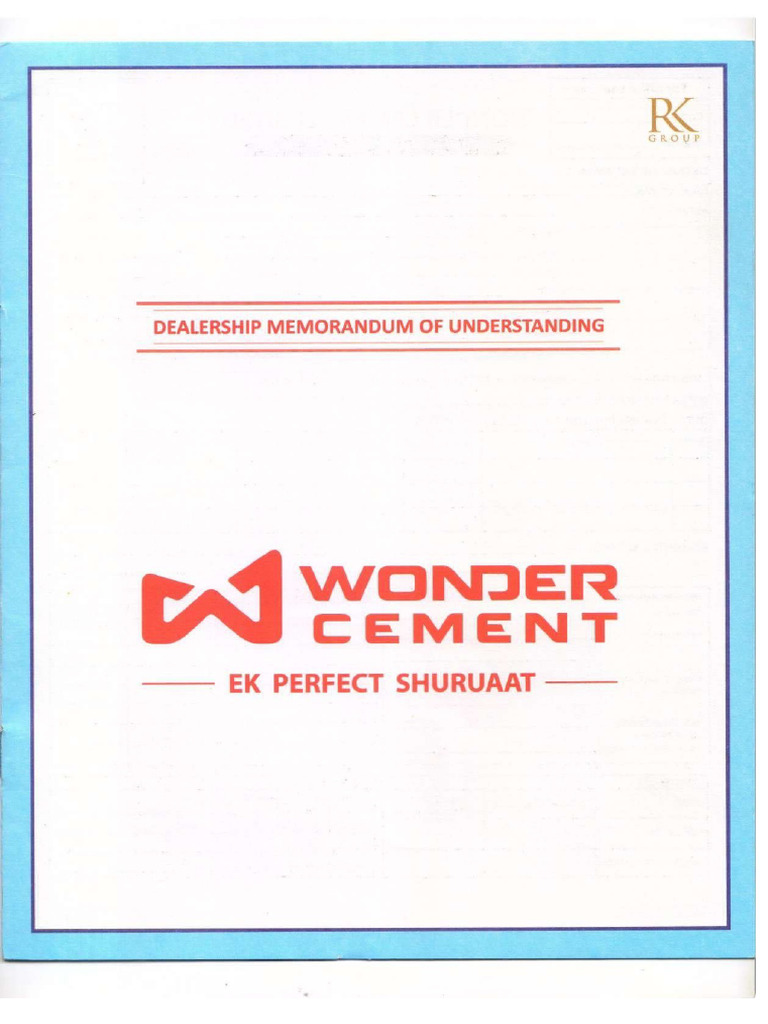 Wonder Cement Dealer Form | PDF