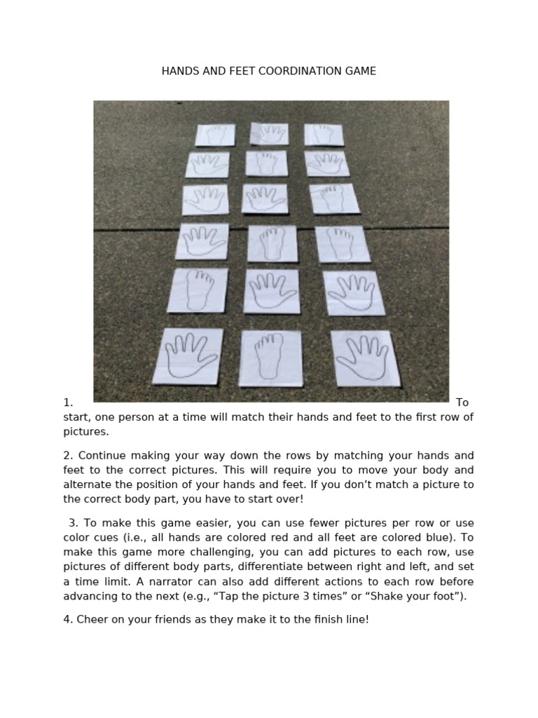 Hands and Feet Coordination Game Guide | PDF
