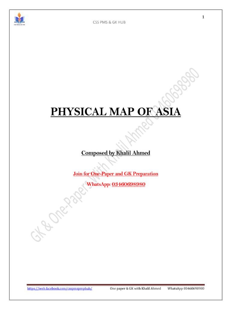 Asia Physical Map Final | PDF