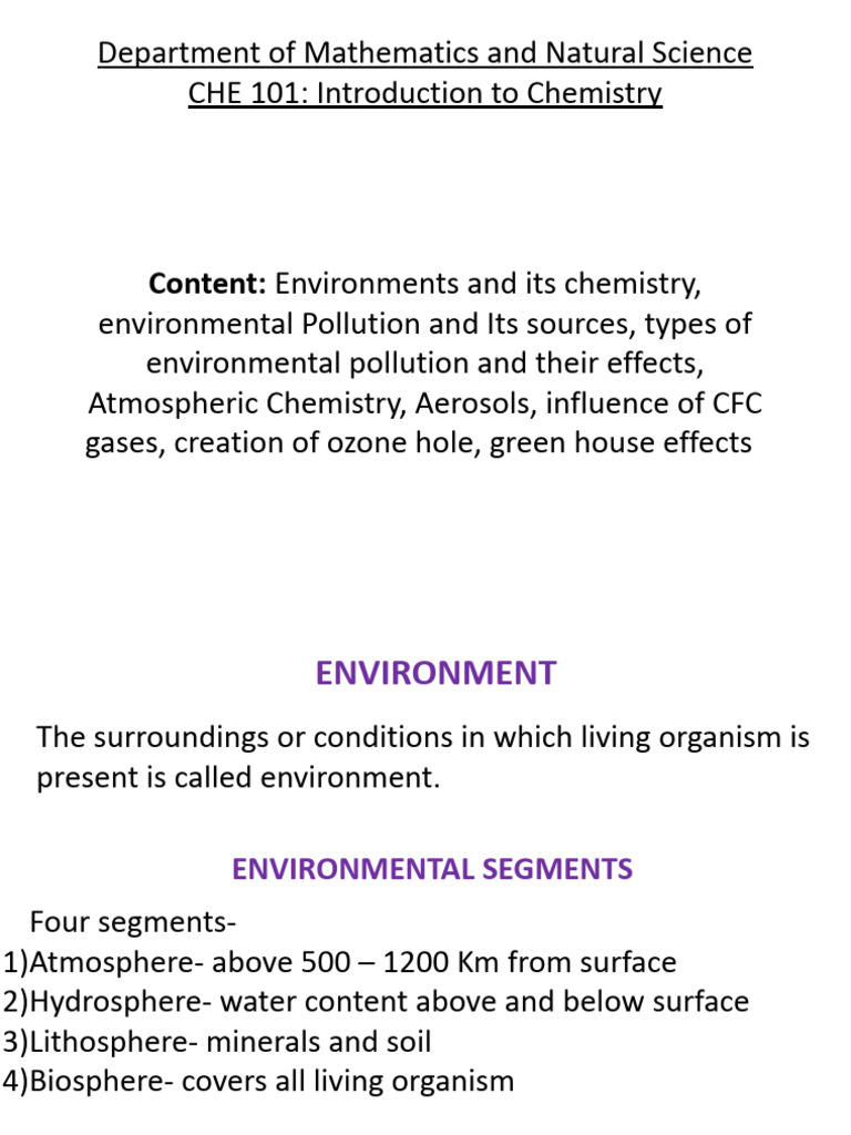 L 15 Environmental Chemistry | PDF | Ozone | Atmosphere Of Earth