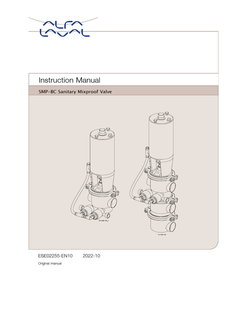 SMP-BC Sanitary Mixproof Valve Manual | PDF | Valve | Piston