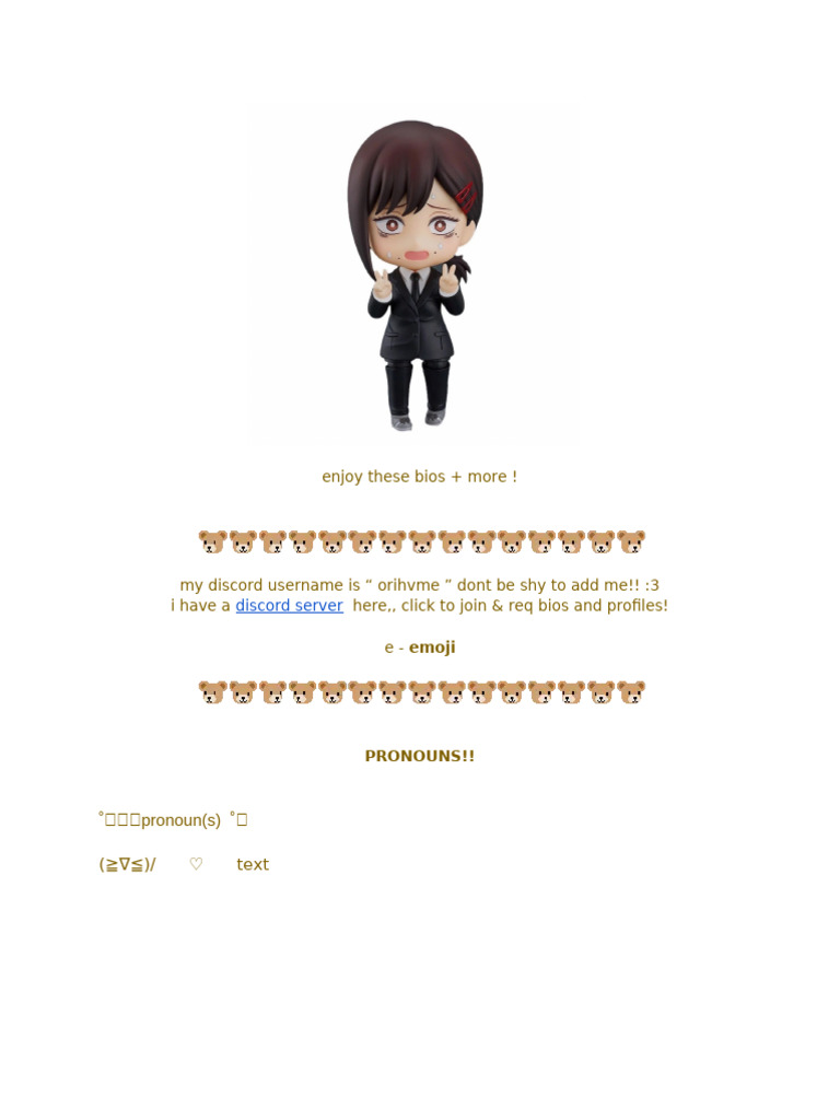 Discord Bios and Aesthetic Templates | PDF