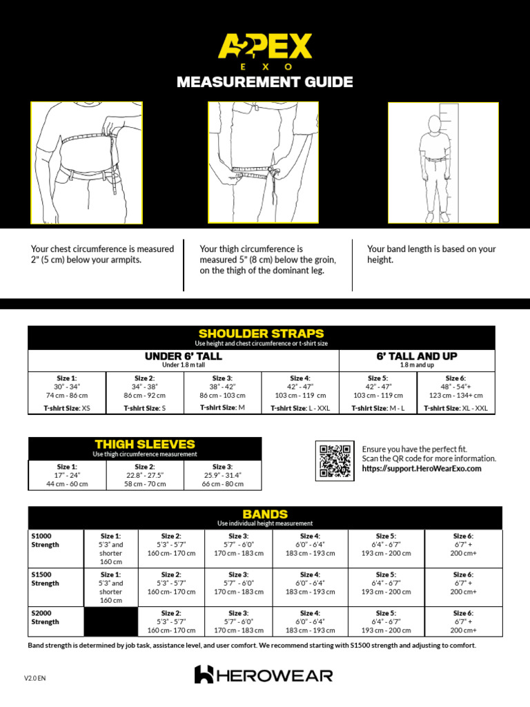 Apex Measurement and Size Guide | PDF