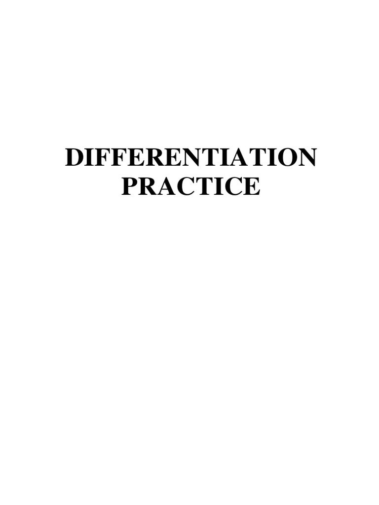 Differentiation Practice I | PDF | Tangent | Line (Geometry)