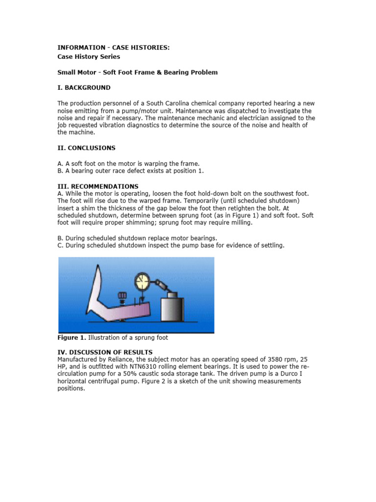 Small Motor - Soft Foot Frame & Bearing Problem Case Histories | PDF ...