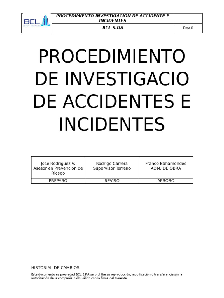 Pts Investigacion de Accidente | PDF