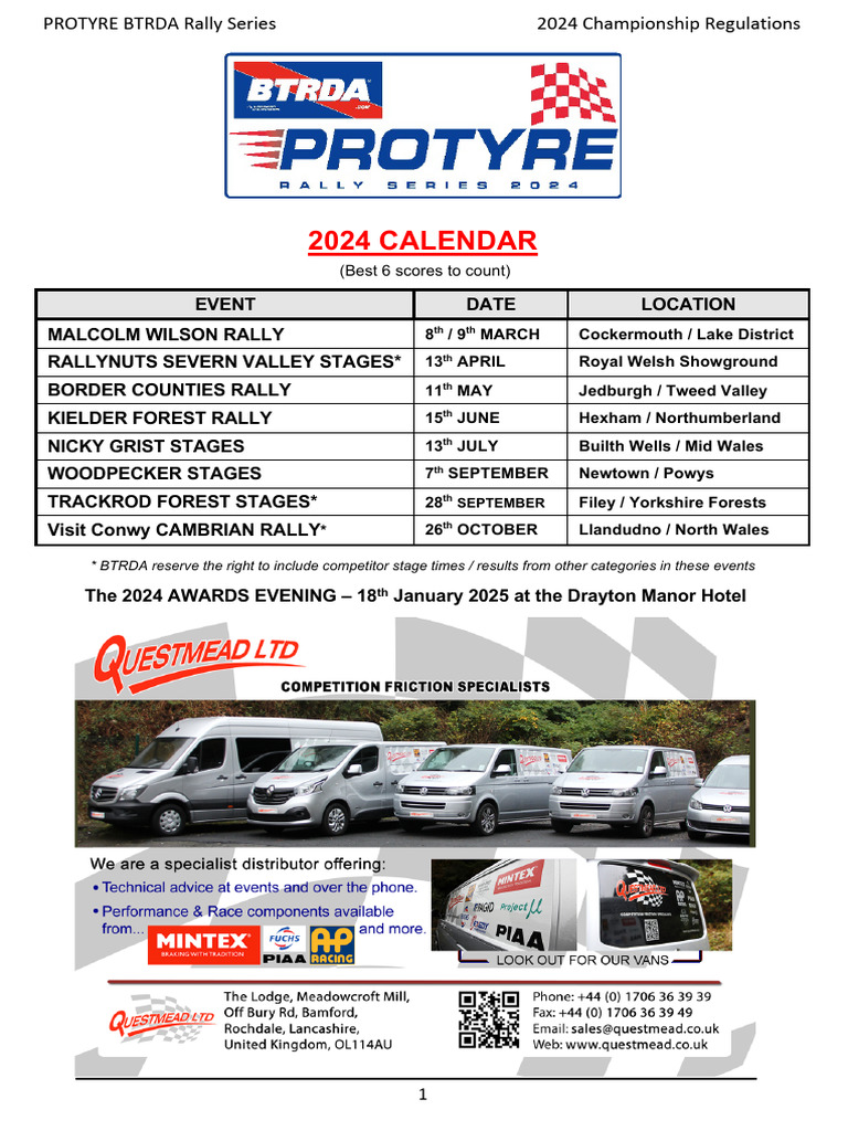 2024 BTRDA Rally Series MSUK Regs | PDF | Motorsport | Fédération ...