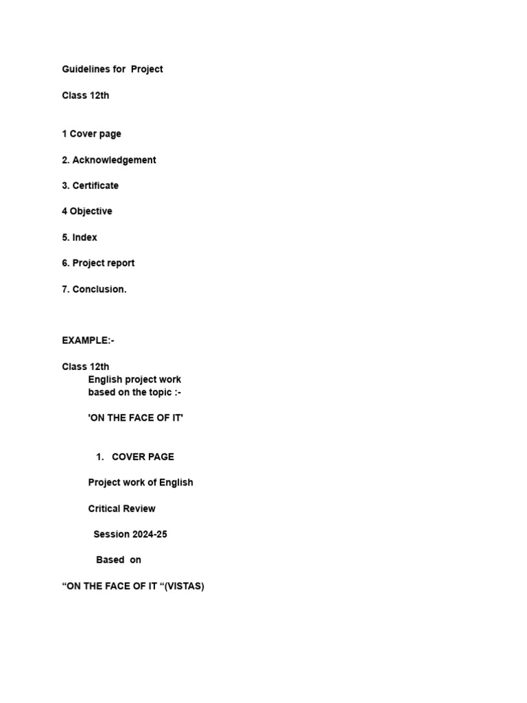 Project Guidelines | PDF