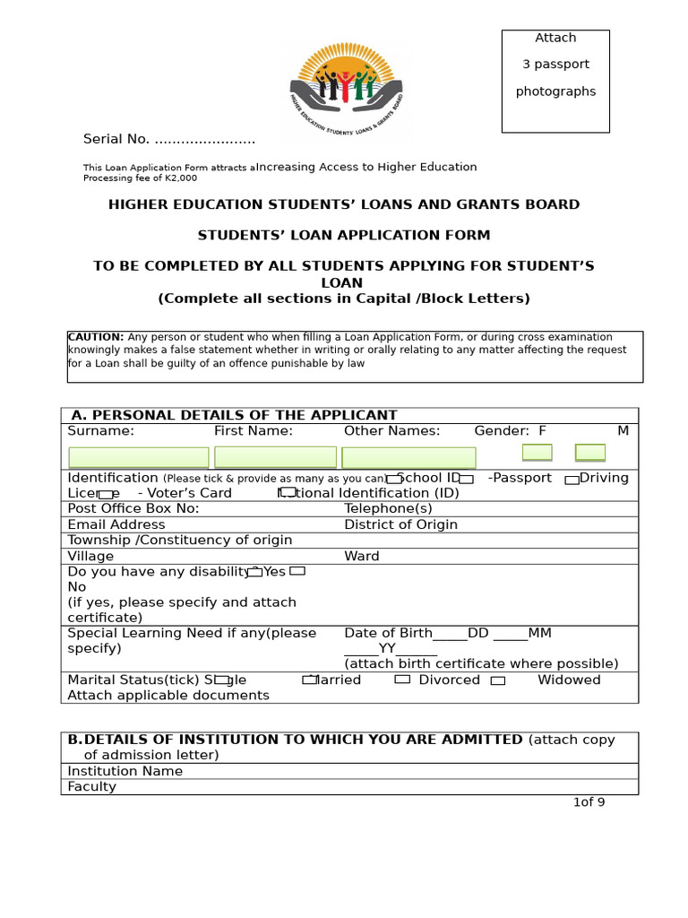 Student Loan Application Form Guide | PDF | Loans | Identity Document