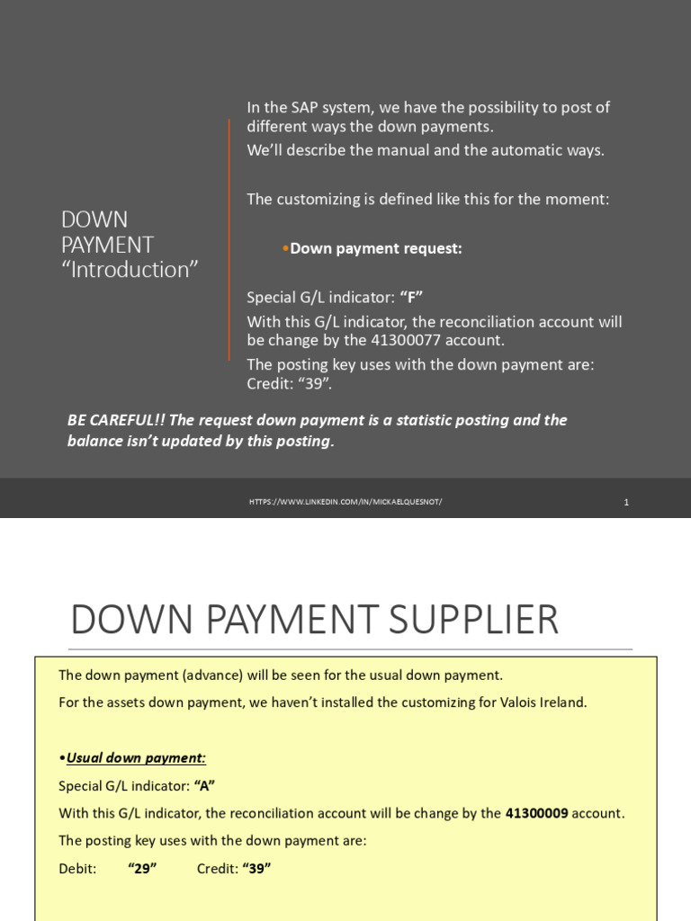 Guide Sap Down Payment Manual | PDF | Payments | Invoice