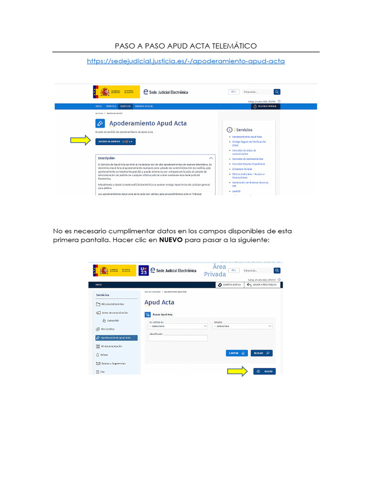 Guía para Apud Acta Telemática | PDF