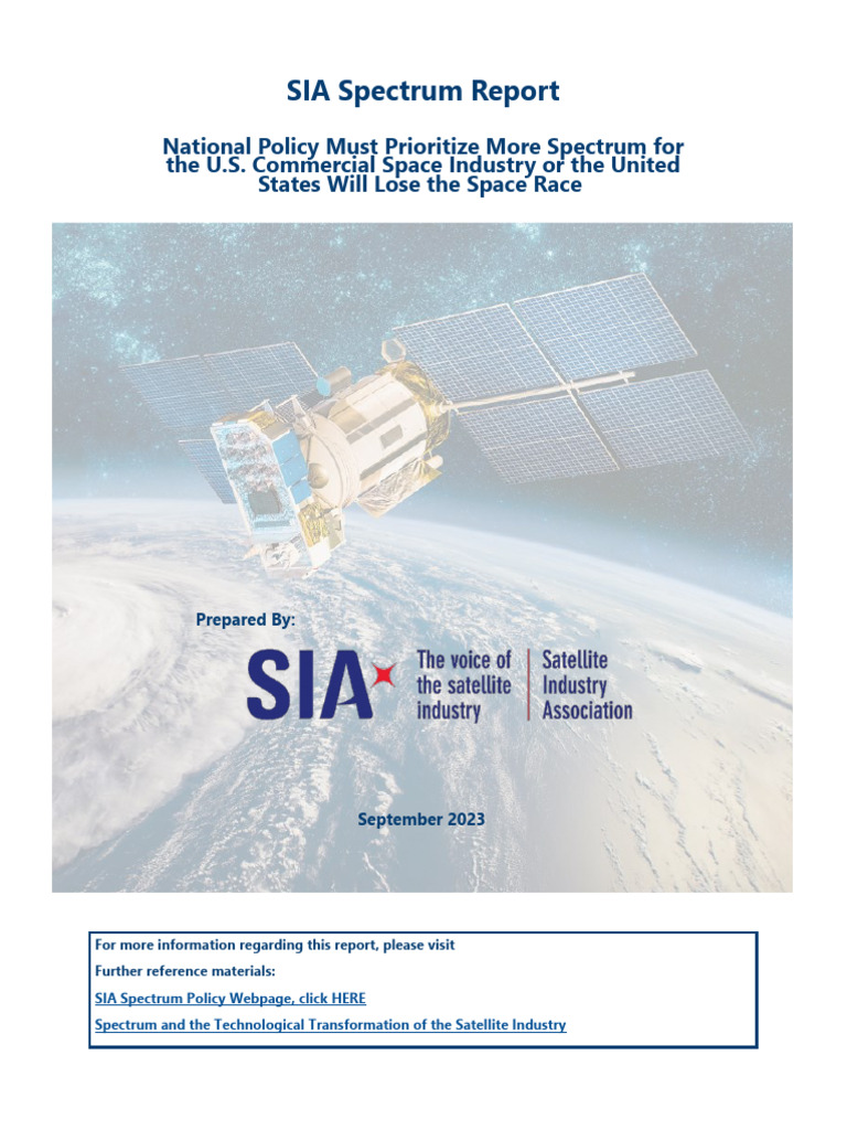 Urgent Spectrum Needs for U.S. Space Industry | PDF | Sustainability ...