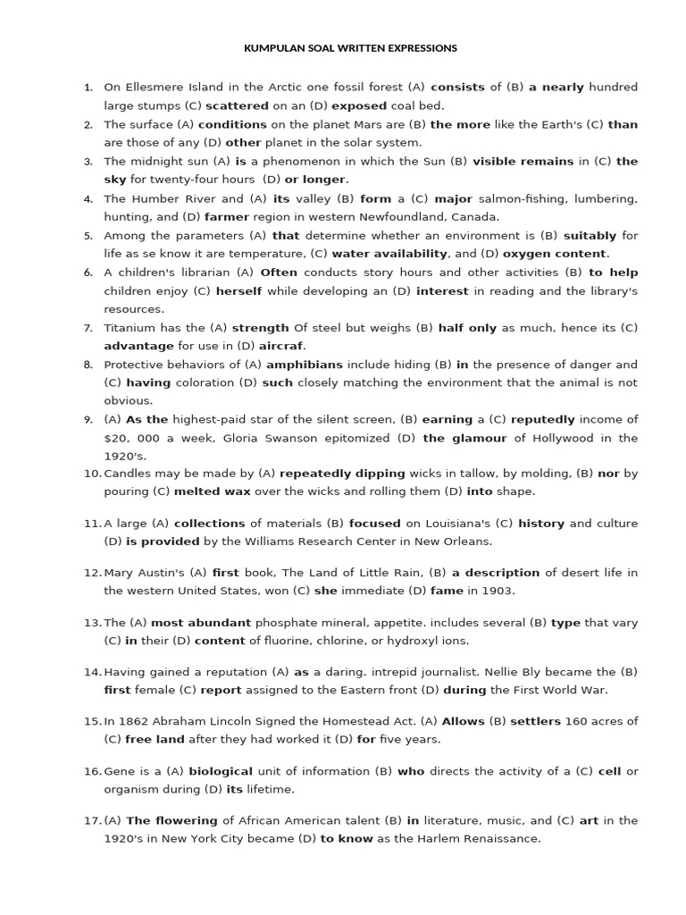 Kumpulan Soal Written Expressions | PDF | Triangle