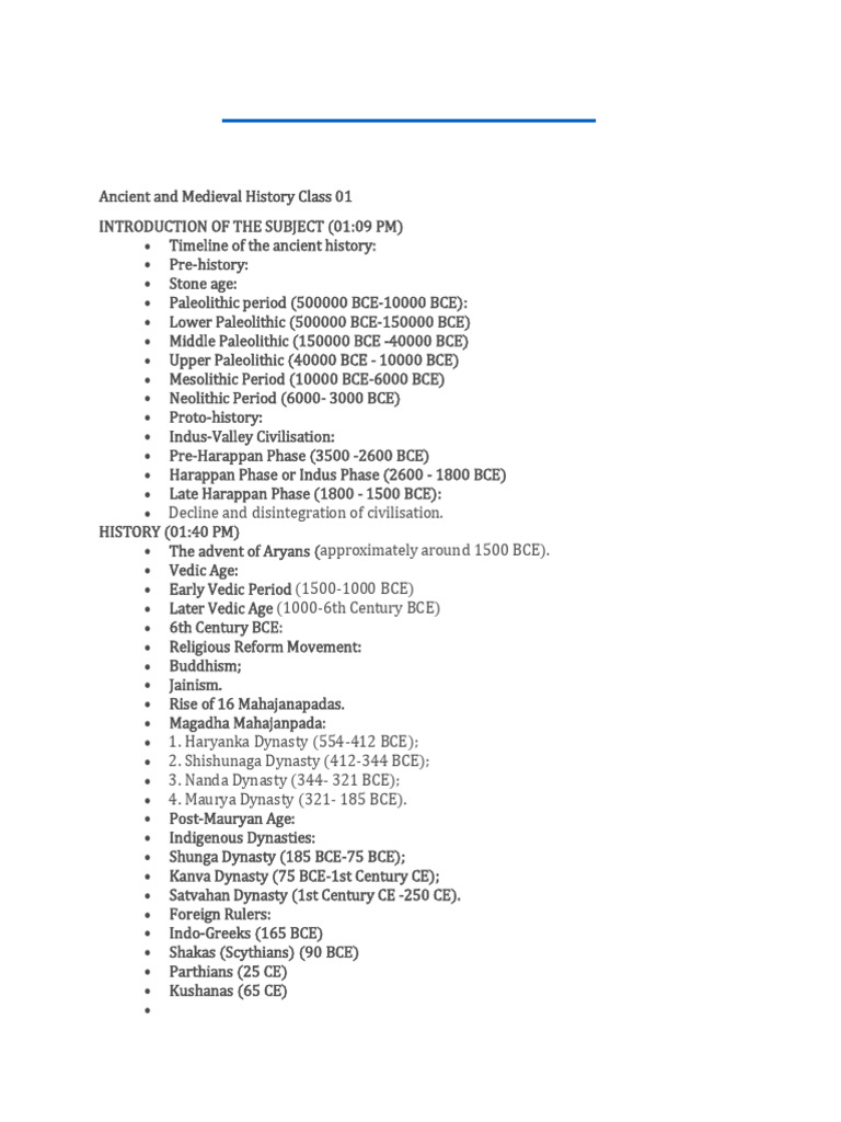 Ancient and Medieval History Class Notes | PDF | Ashoka