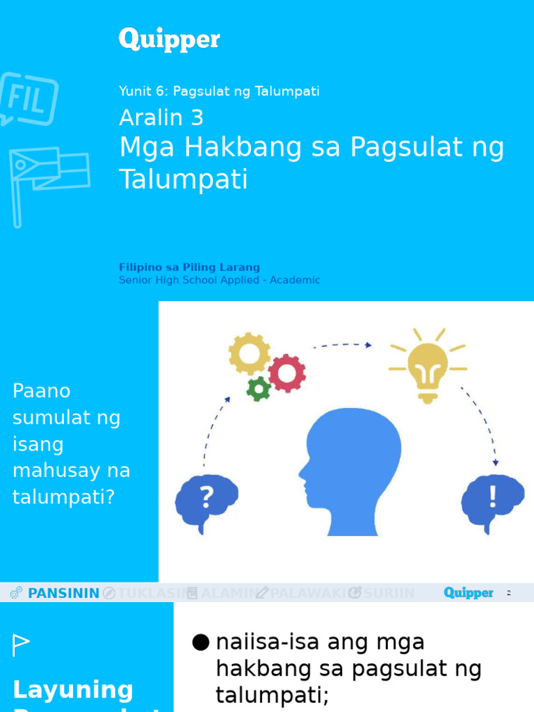 FPL 11 - 12 Q1 0603 - Mga Hakbang Sa Pagsulat NG Talumpati | PDF