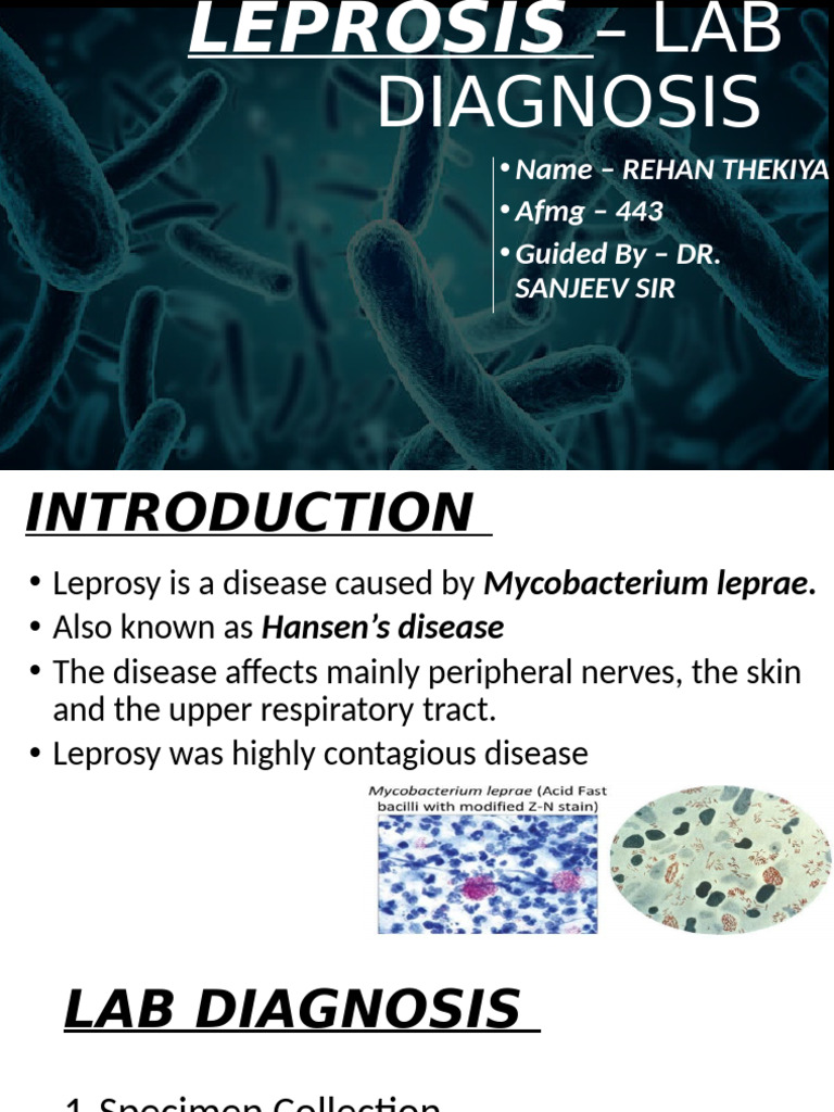 Leprosy - Lab Diagnosis | PDF | Leprosy | Immunology