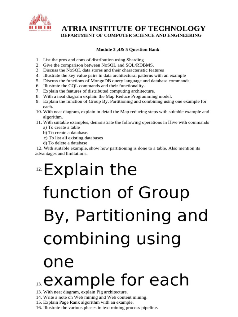 QB_IA2_BDA (1) | PDF | No Sql | Computer Programming