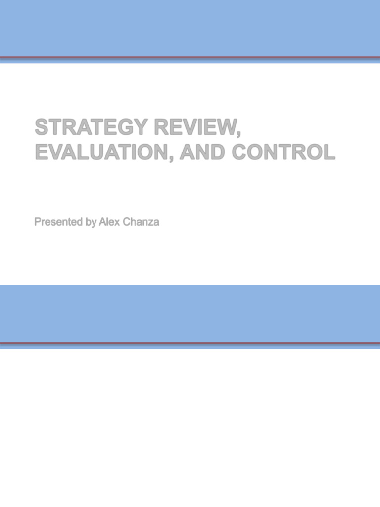 Strategy Review, Evaluation, and Control AB | PDF | Evaluation ...