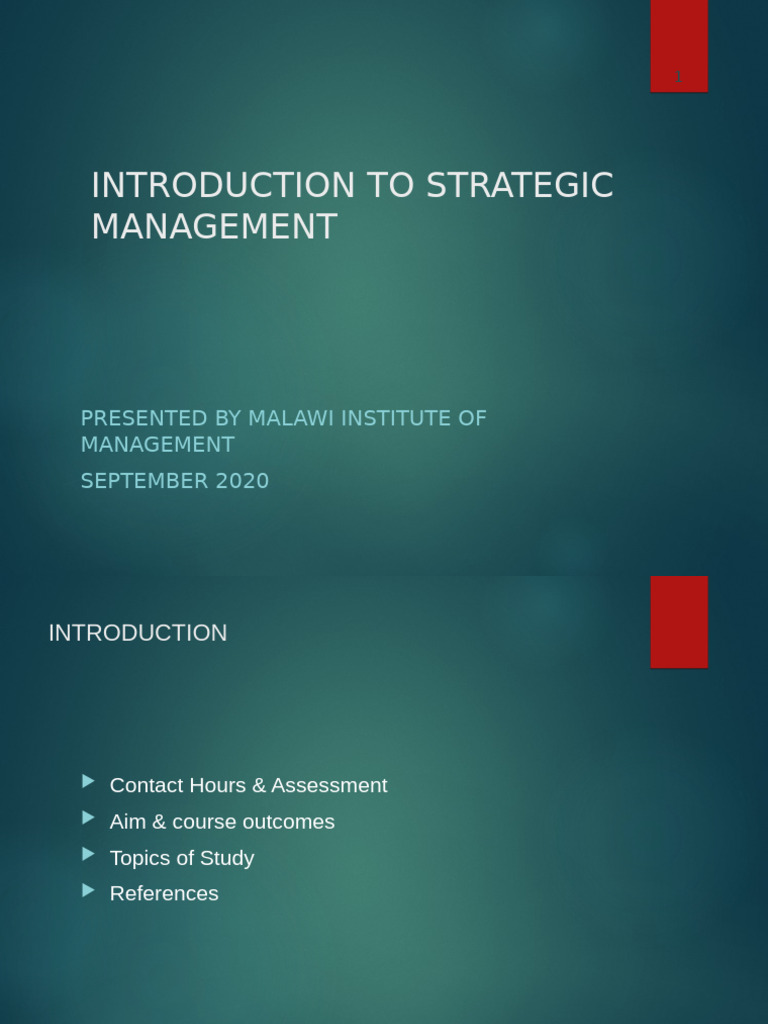 Strategic Management Part1Sept2020 | PDF | Strategic Management ...