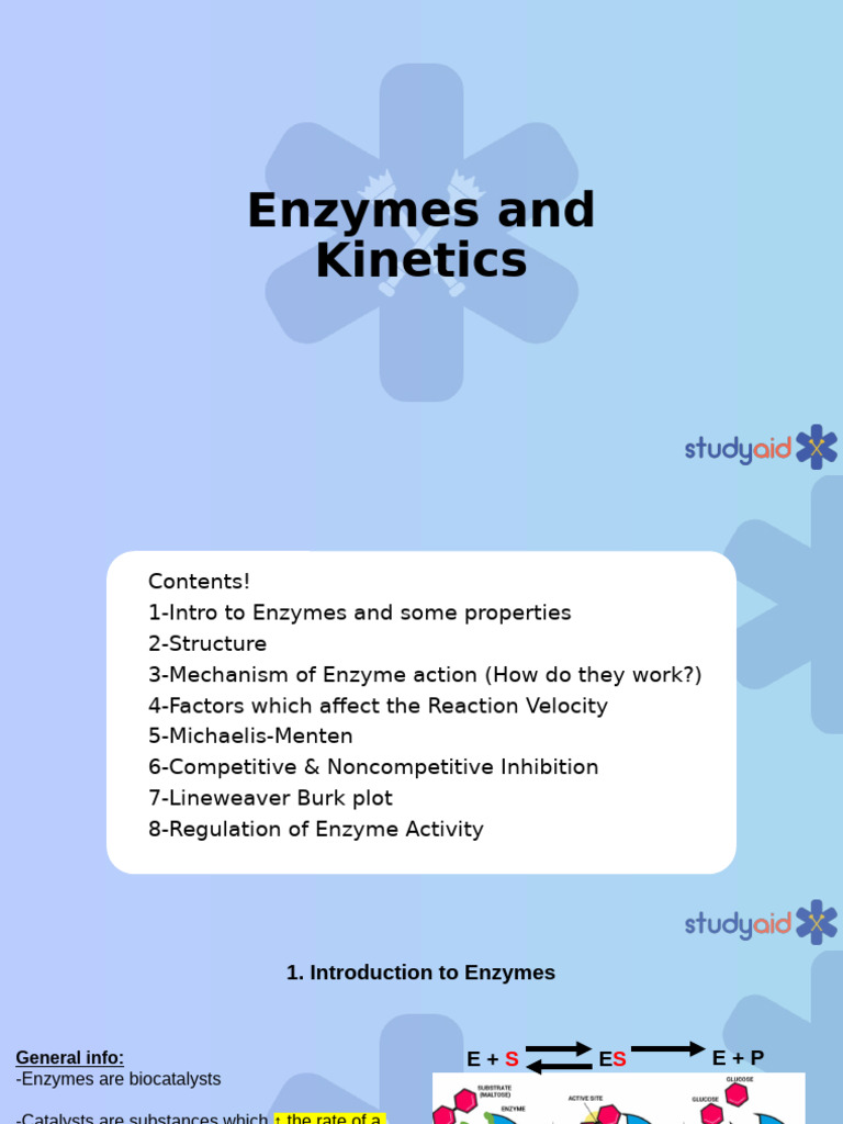 Biochem - Enzymes and Kinetics - PRESENTATION - Updated 1 | PDF ...