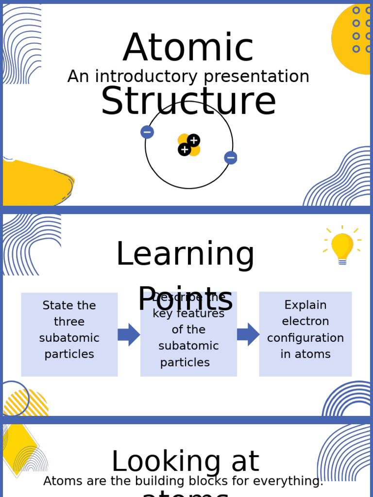 Intro to Atomic Structure | PDF | Atoms | Atomic Nucleus
