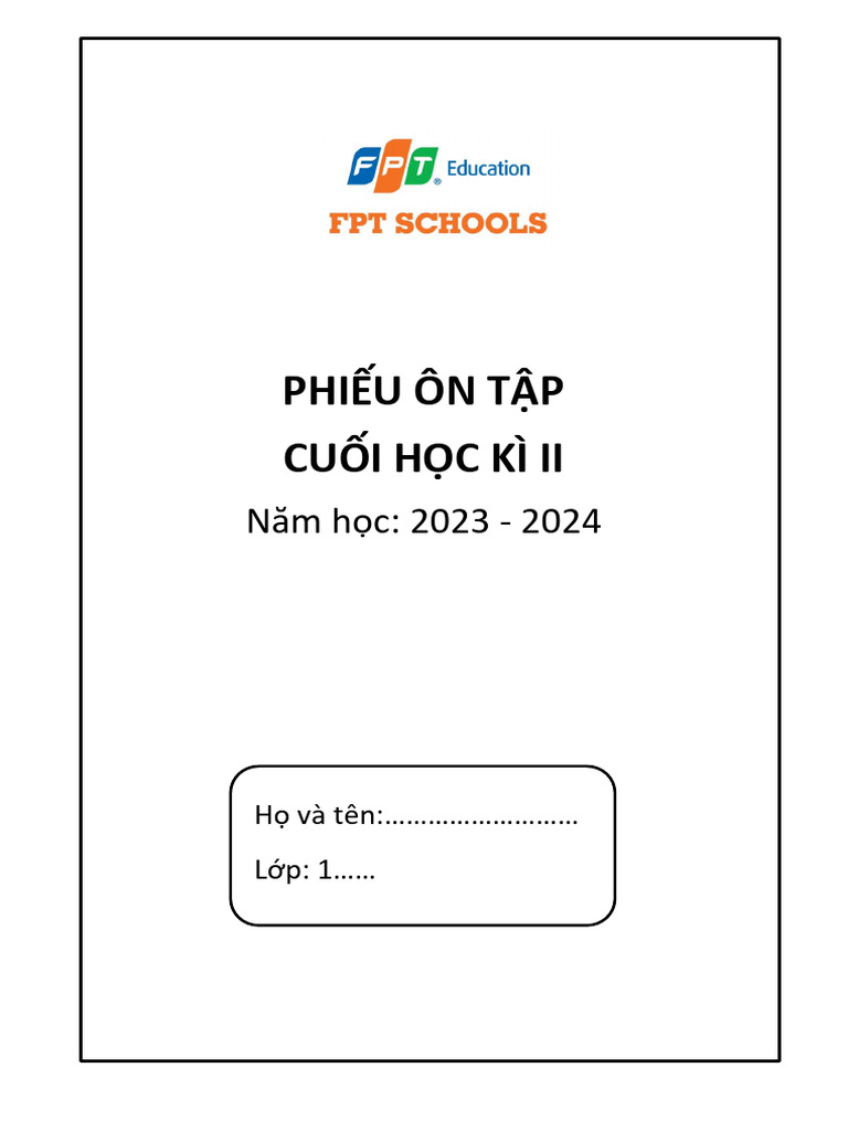 Khối 1 - Đề Cương Ôn Tập Hkii 2023 - 2024 | PDF