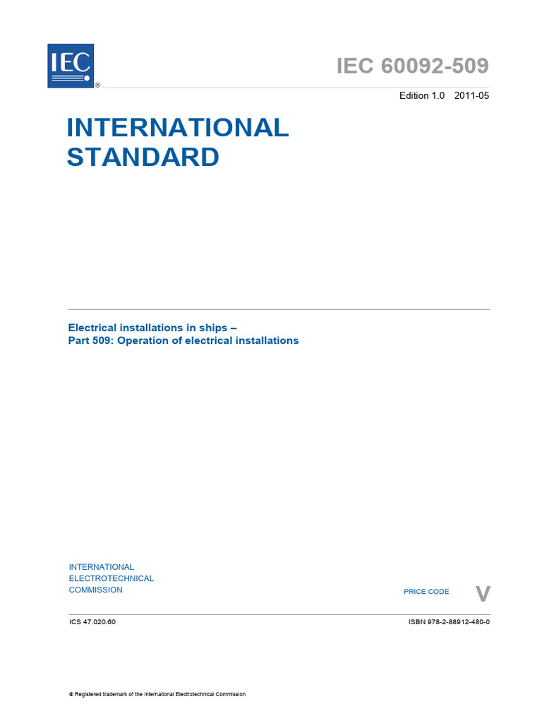 IEC 60092-509: Ship Electrical Operations | PDF | International ...