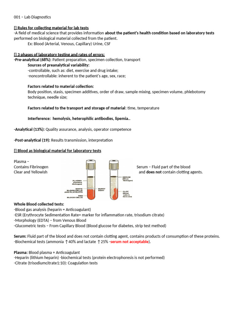 LD Seminar - 001 Sample Collections | PDF | Blood Plasma | Blood