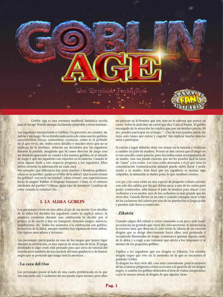 Aventura Goblin en Savage Worlds | PDF