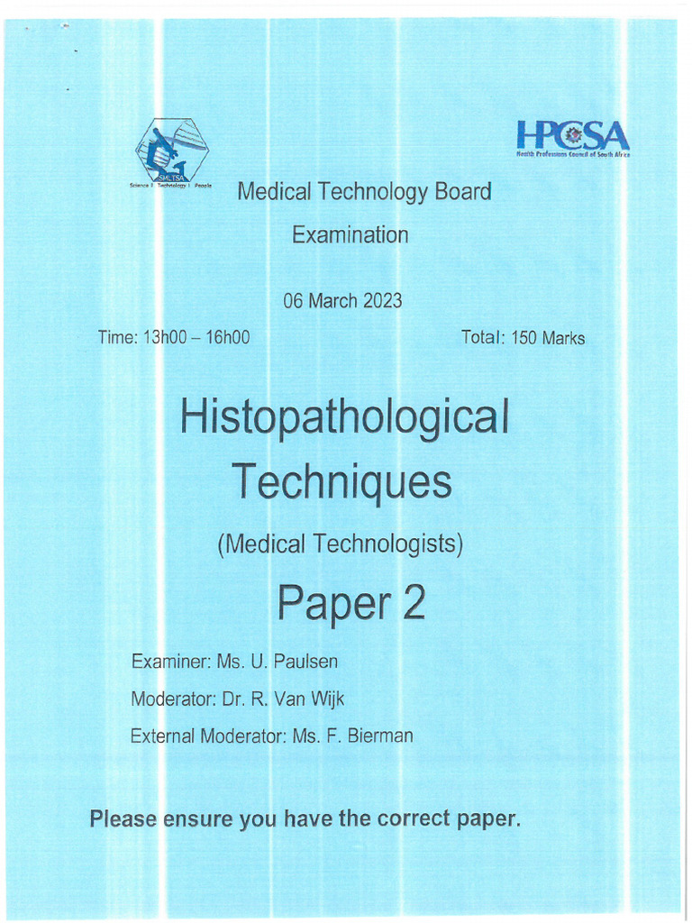 Histo MT Mar 2023 P2 | PDF