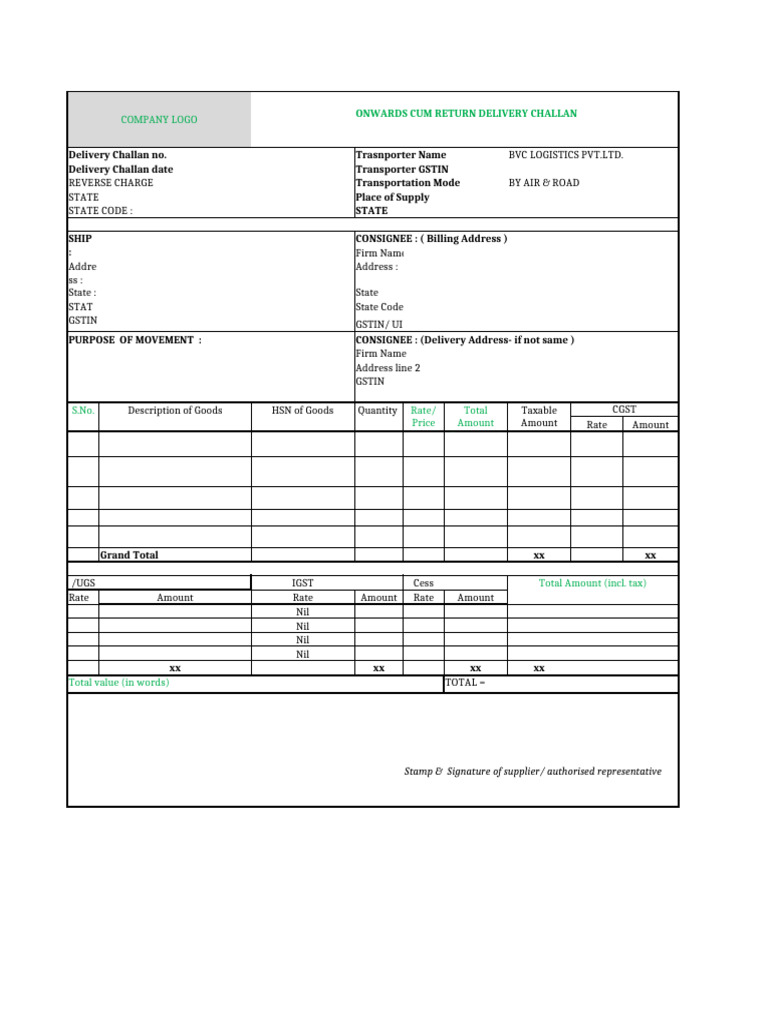 Delivery Challan - Format (4) | PDF