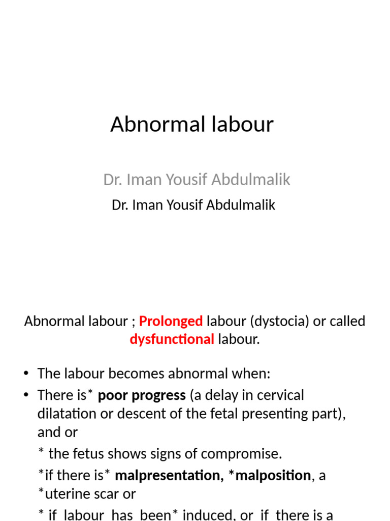 Abnormal Labour | PDF | Childbirth | Pelvis