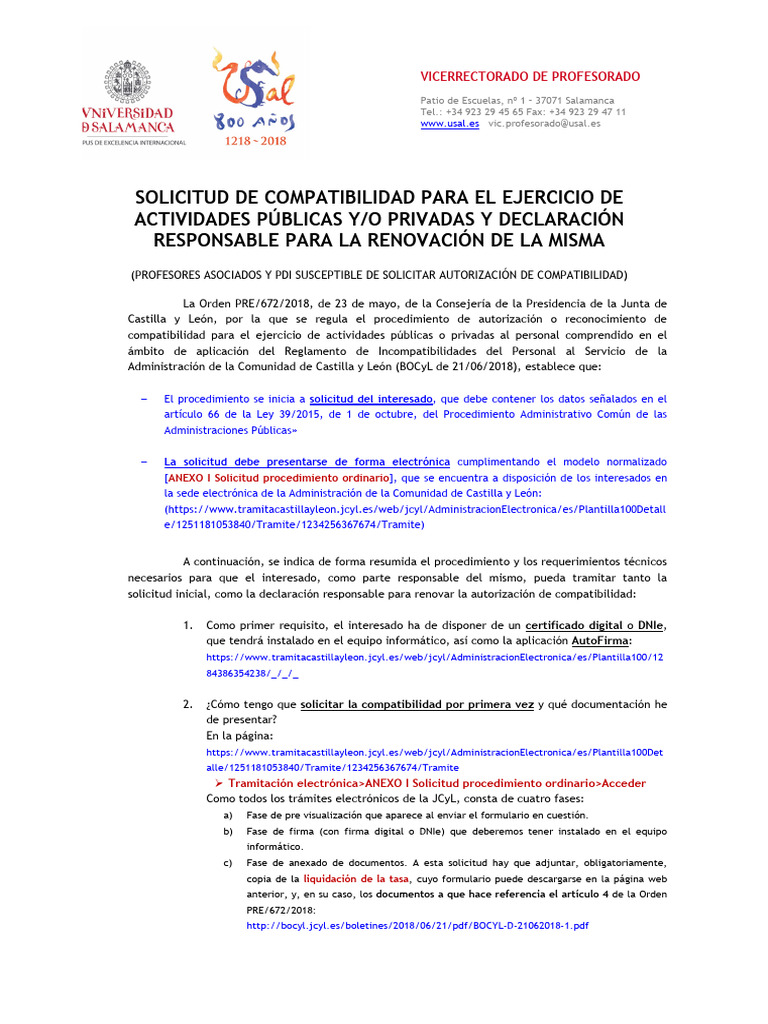 Instrucciones Compatibilidad Jcyl | PDF