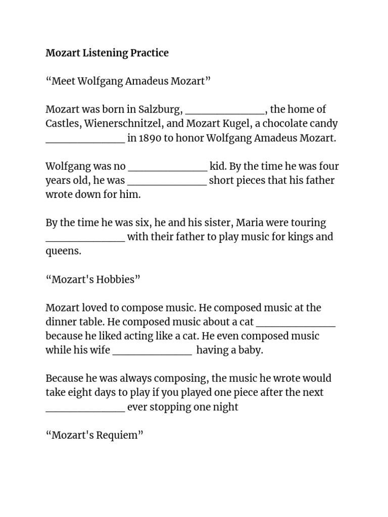 Mozart: Life, Music, and Legacy | PDF