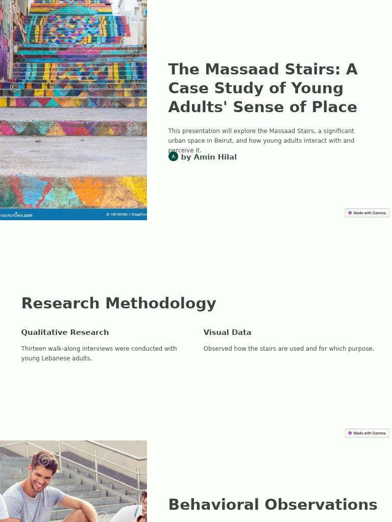 The Massaad Stairs a Case Study of Young Adults Sense of Place | PDF ...