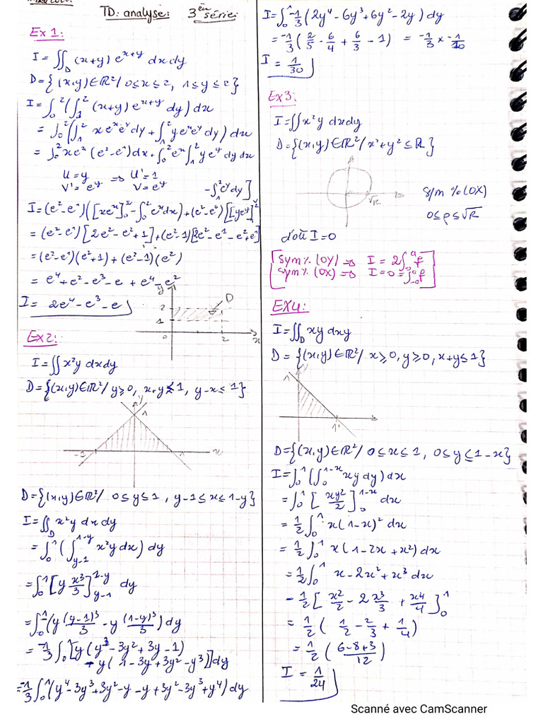 Analyse TD (1) Integrales Multiples | PDF
