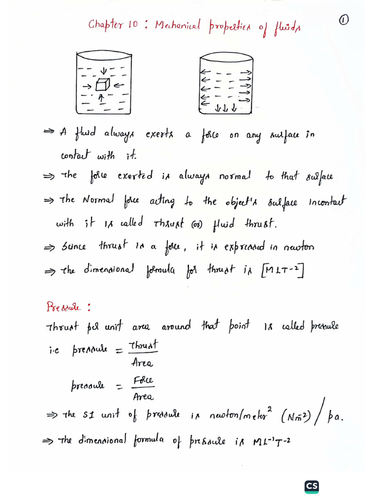 Chapter 10 Mechanical Properties of Fluids | PDF