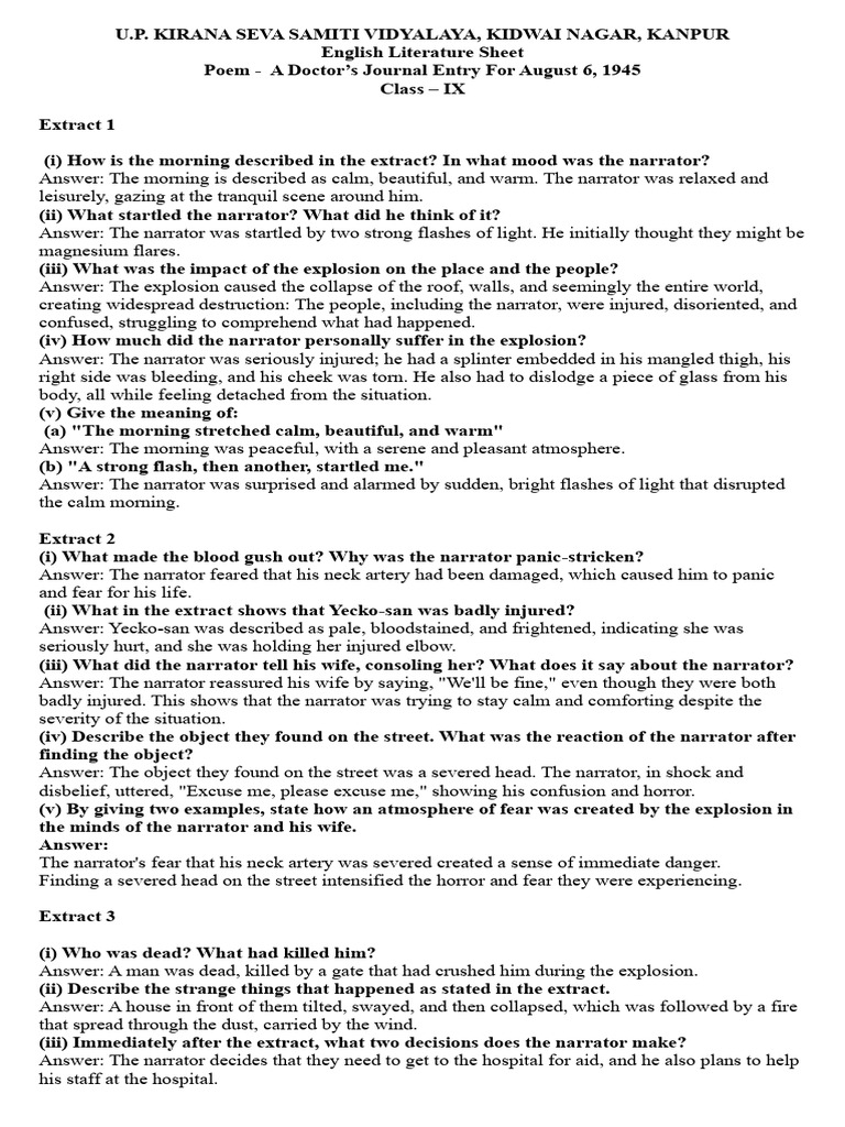 Poem - a Doctor’s Journal Entry for August 6, 1945(2) | PDF