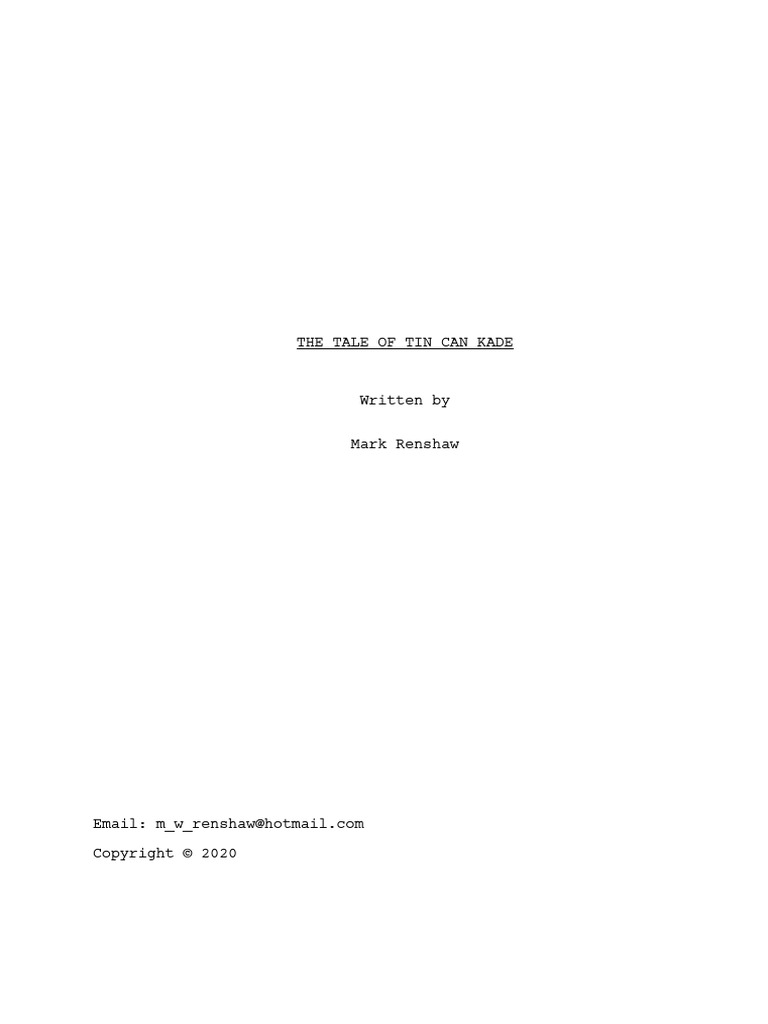 The Tale of Tin Can Kade | PDF